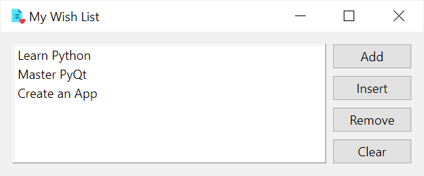 PyQt QListWidget