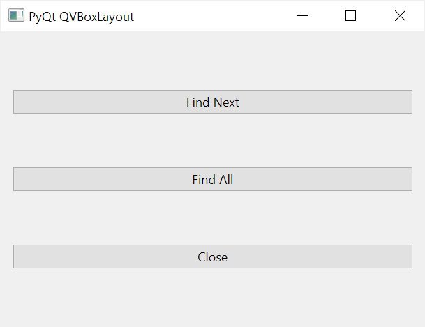 PyQt QVBoxLayout