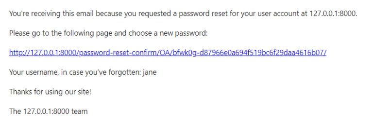 Django Password Reset